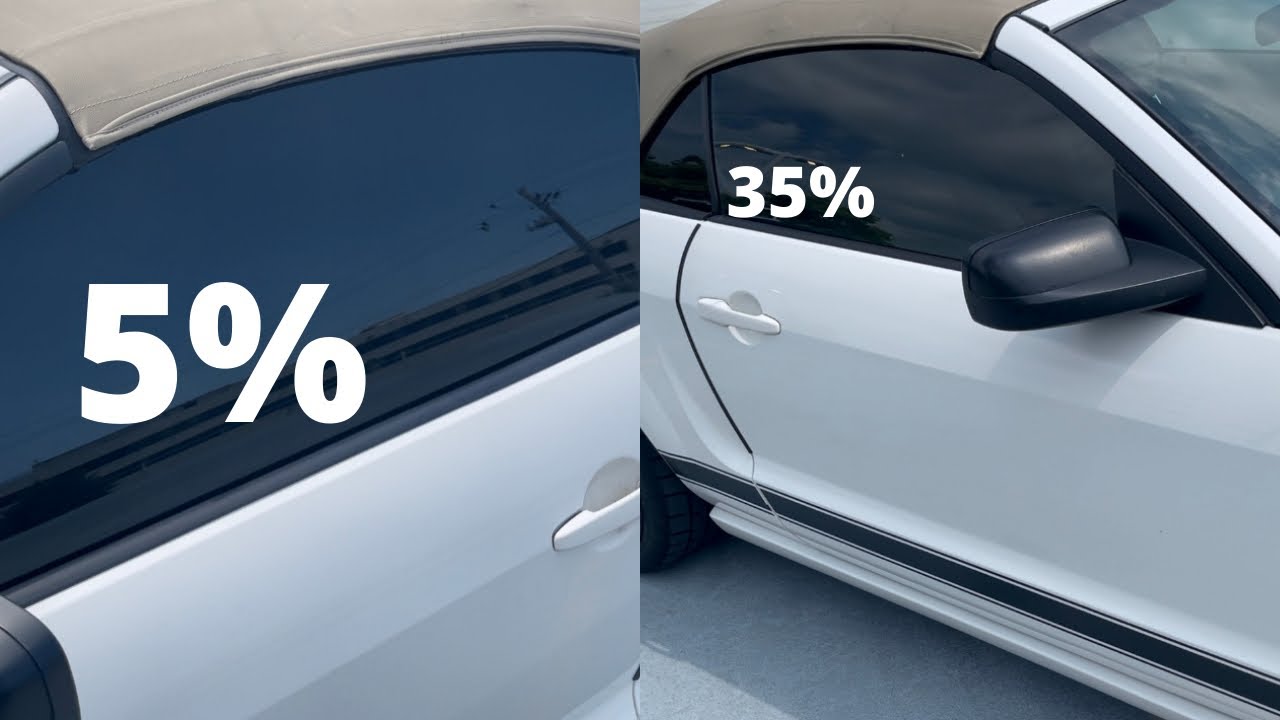 35% vs 5% Window Tint! Getting my Mustang windows tinted darker at ...
