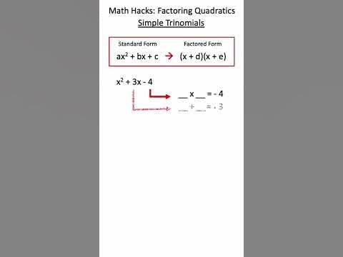 Math Hacks: Factoring Quadratics - How to Factor Simple Trinomials - YouTube