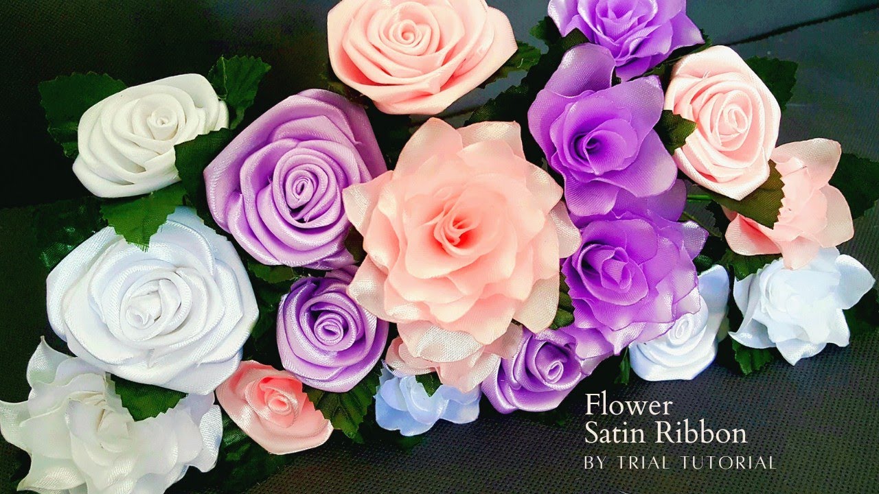 Two Models Flower Satin Ribbon | Dua Model Bunga Pita Satin - YouTube