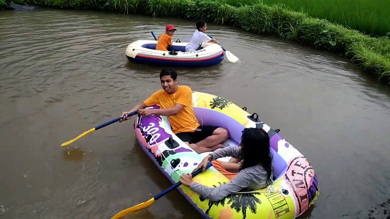 Pond rafting - YouTube