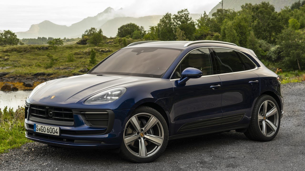 New 2022 Porsche Macan in Gentian Blue Metallic | FULL REVEAL, Driving ...