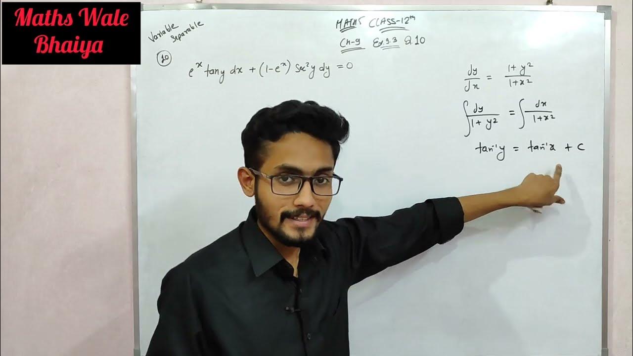 Variable separable method class 12th maths imp questions ch9 ...