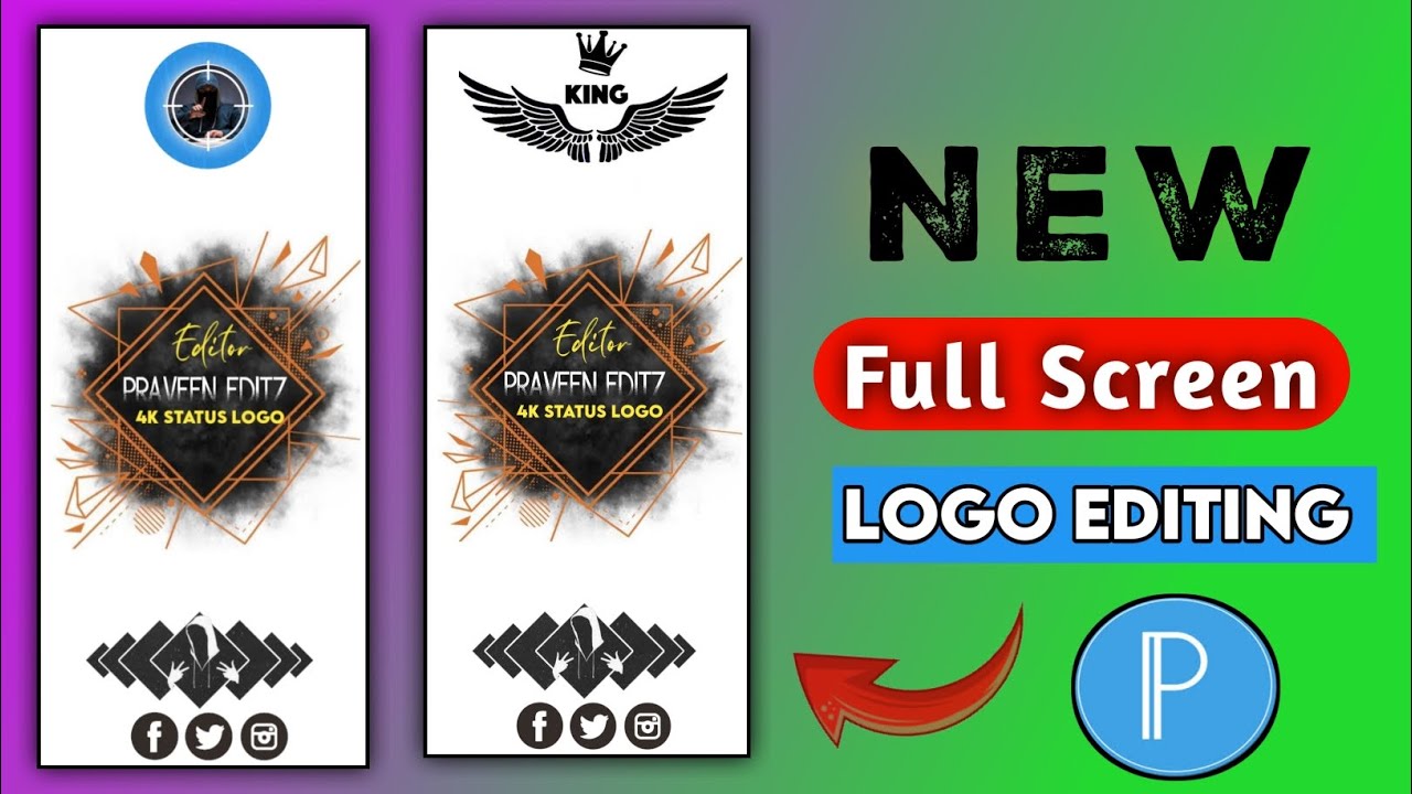new Full screen Logo Editing Pixellab|| Status watermark logo editing ...