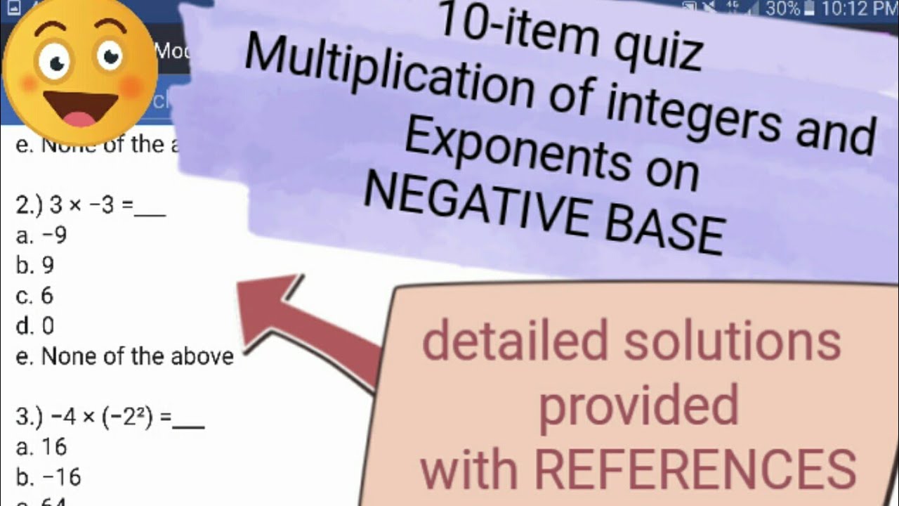 Multiplication of Integers and Law of Exponents on NEGATIVE BASE [MATH ...