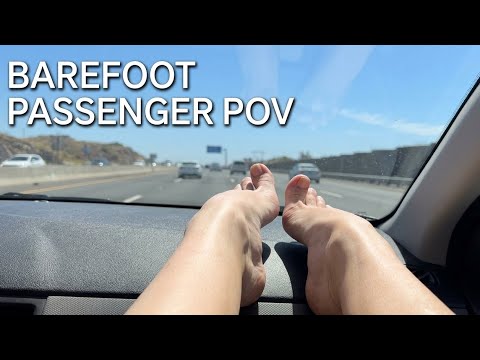 Barefoot Passenger POV • Sunny Road Trip & Bare Feet Aesthetic