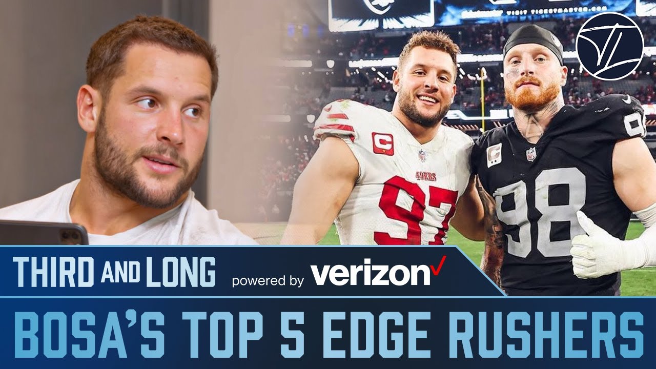 Nick Bosa tells us his TOP 5 Edge Rushers | Third and Long | Arik ...