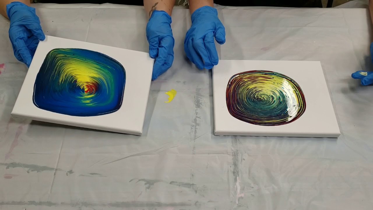 Teaching the Acrylic Pour Tree Ring Technique - YouTube