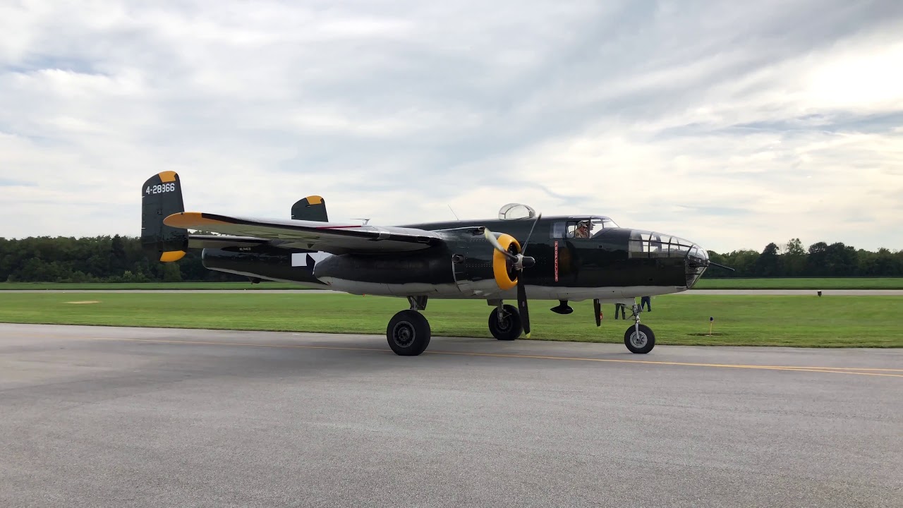 C-47 and B-25 at Harry Clever Field - YouTube