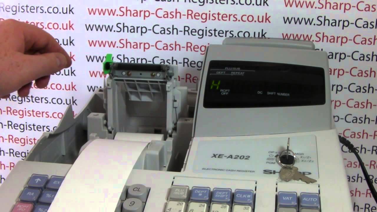 HOW TO CHANGE THE TILL ROLL ON THE SHARP XE-A202 CASH REGISTER - YouTube