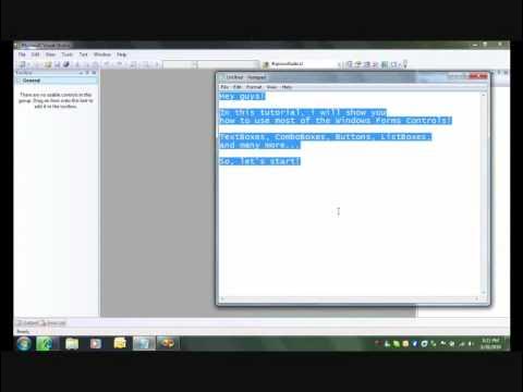 Visual Studio 2008: C# Tutorial: Windows Form Controls Tutorial Part 1/4 - Codecall.net - YouTube