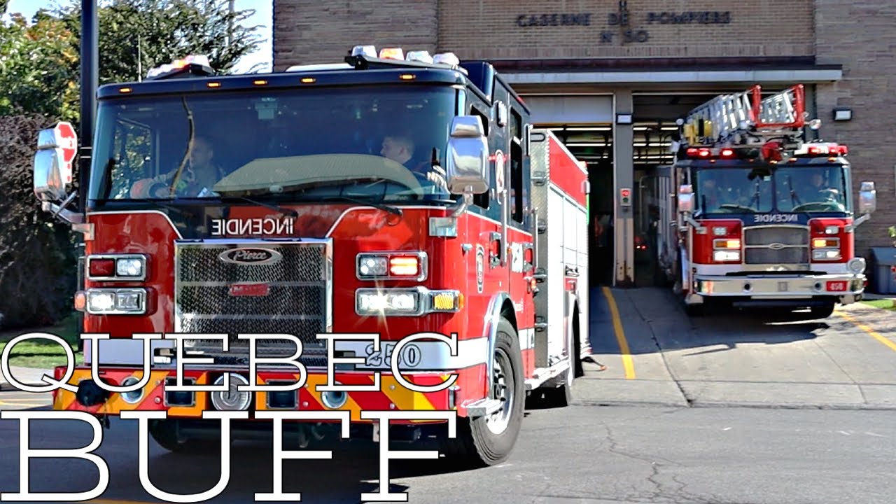 Montreal Fire Department (SIM) Station 50 responding to a fire call in ...