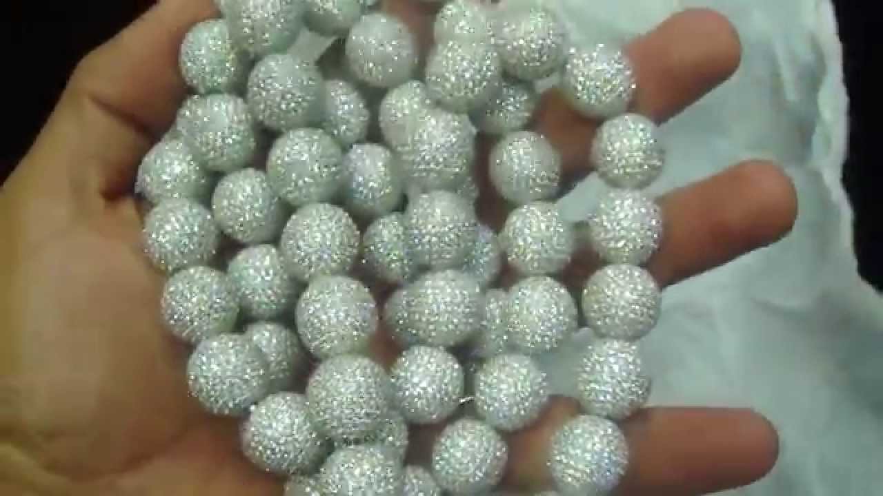 Custom Micro Pave Set Bead Ball Necklace Chain(M4H06567) - YouTube