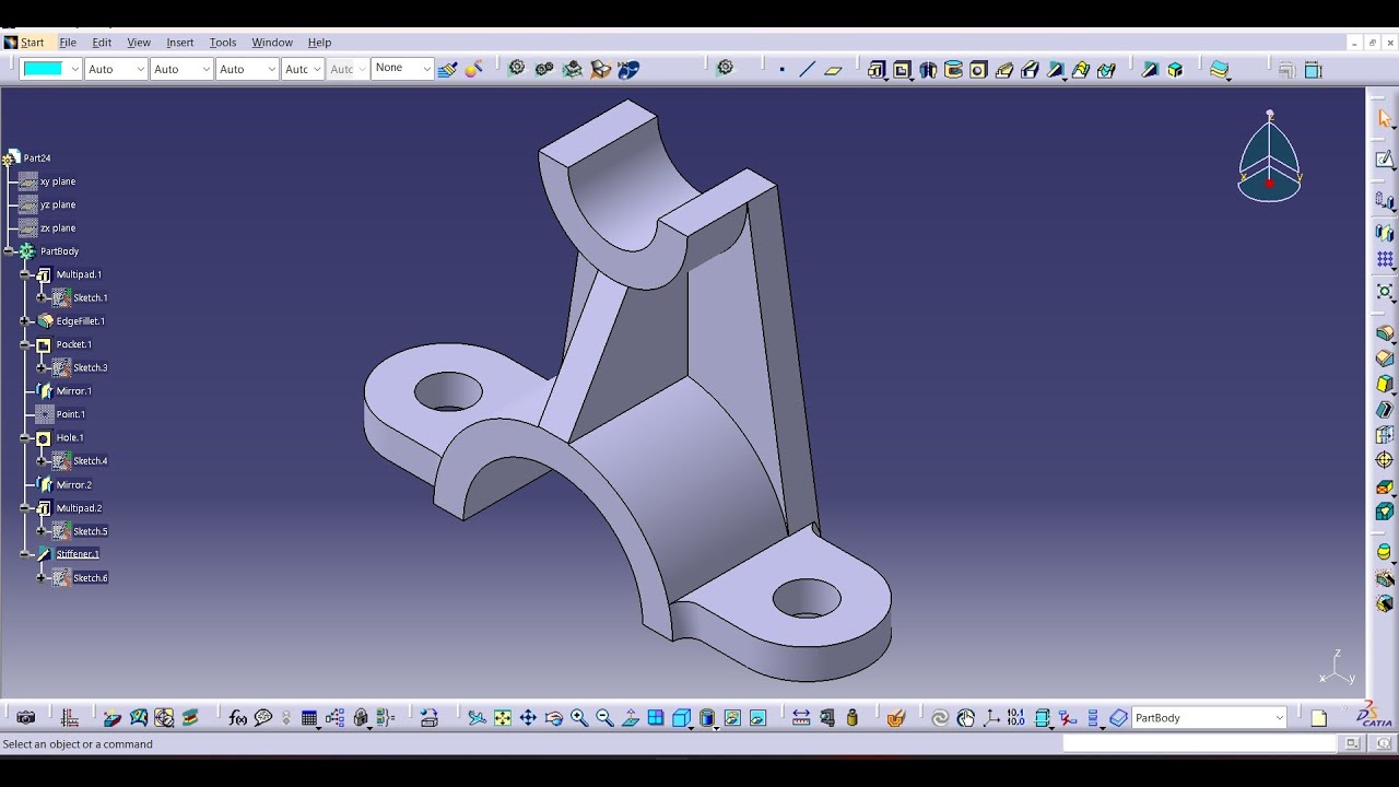 Catia V5 Part Design Tutorials for beginners | Exercise No 22 - YouTube