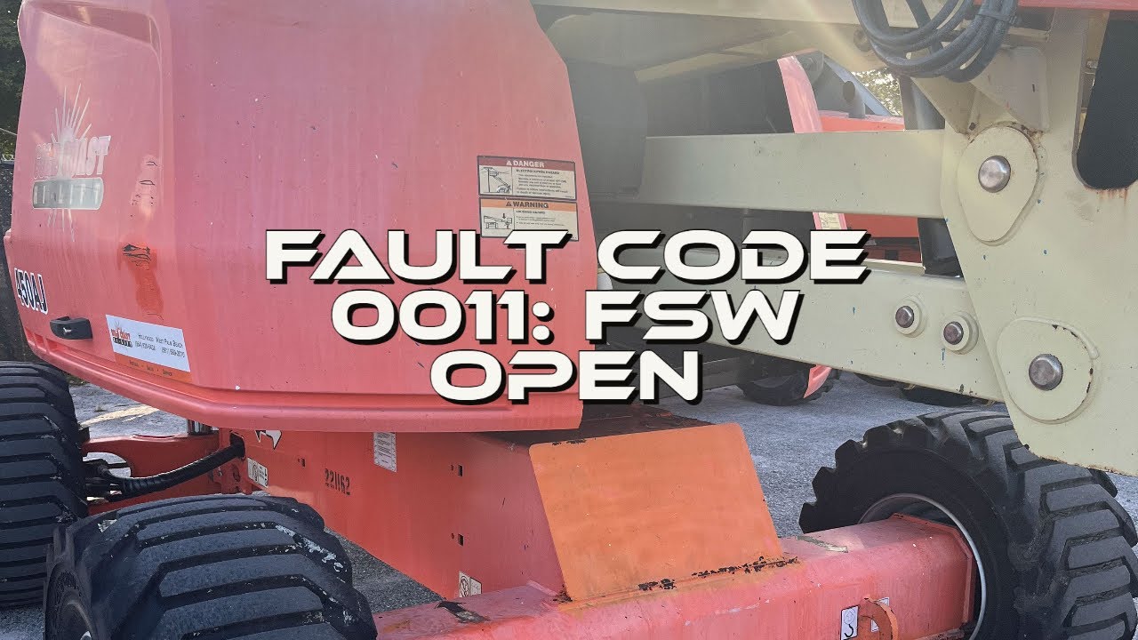 Fault Code 0011 FSW Open JLG Boom Lift YouTube