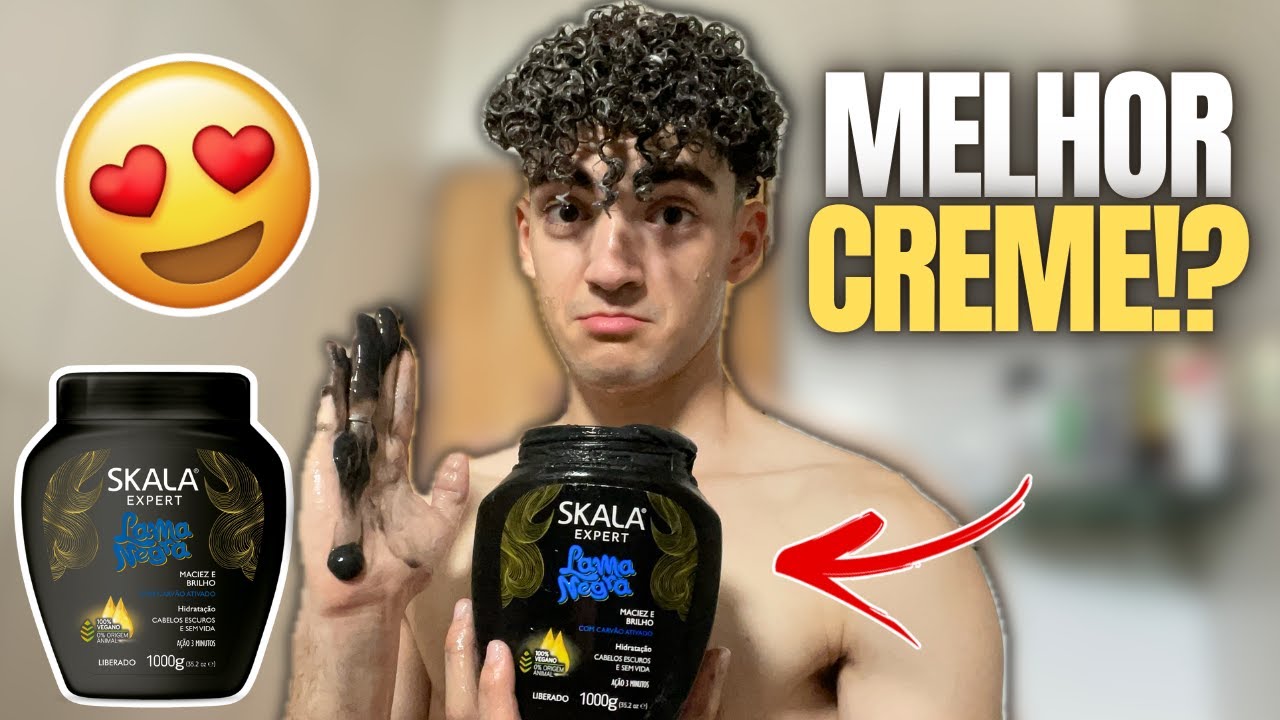HIDRATA MUITOOO!! SKALA LAMA NEGRA NO CABELO CACHEADO MASCULINO! COMO ...