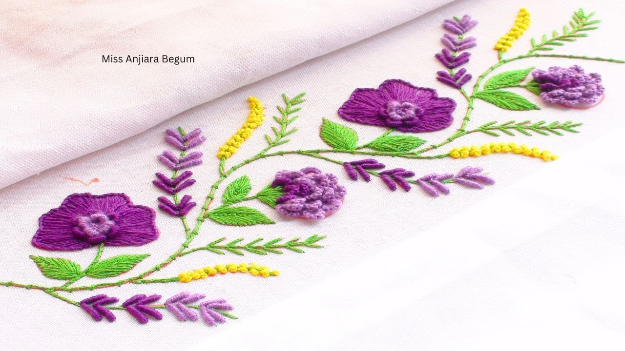 Hand Embroidery Exclusive Border Designs easy - YouTube