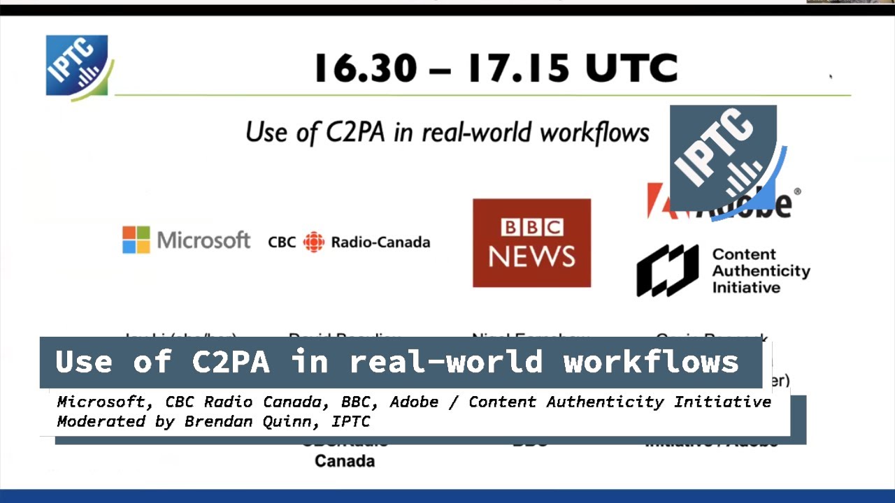 Use of C2PA in real-world workflows - IPTC Photo Metadata Conference ...