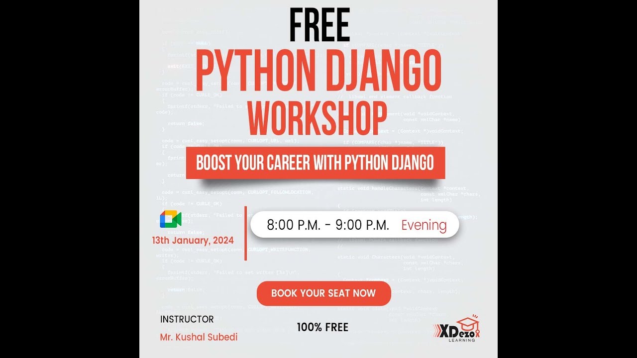 Day 2 Free Python Django Workshop Xdezo Learning Youtube