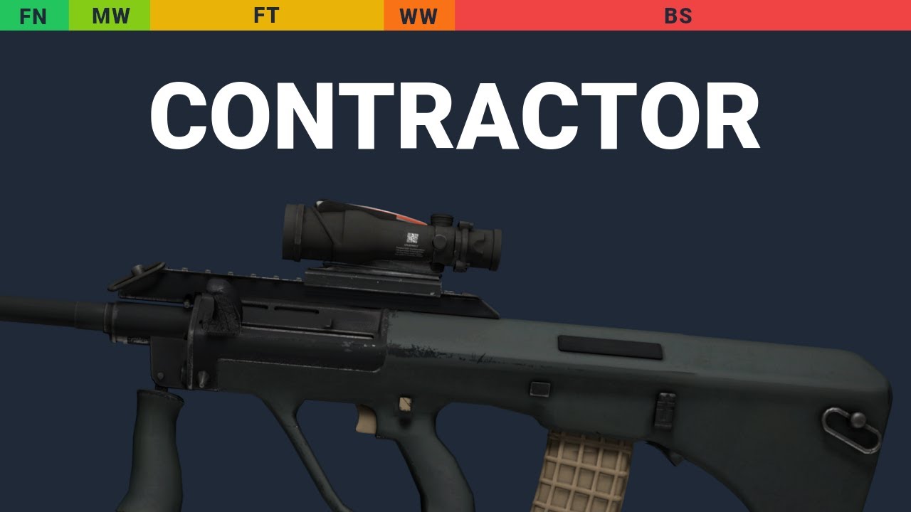 AUG Contractor - Skin Float And Wear Preview - YouTube