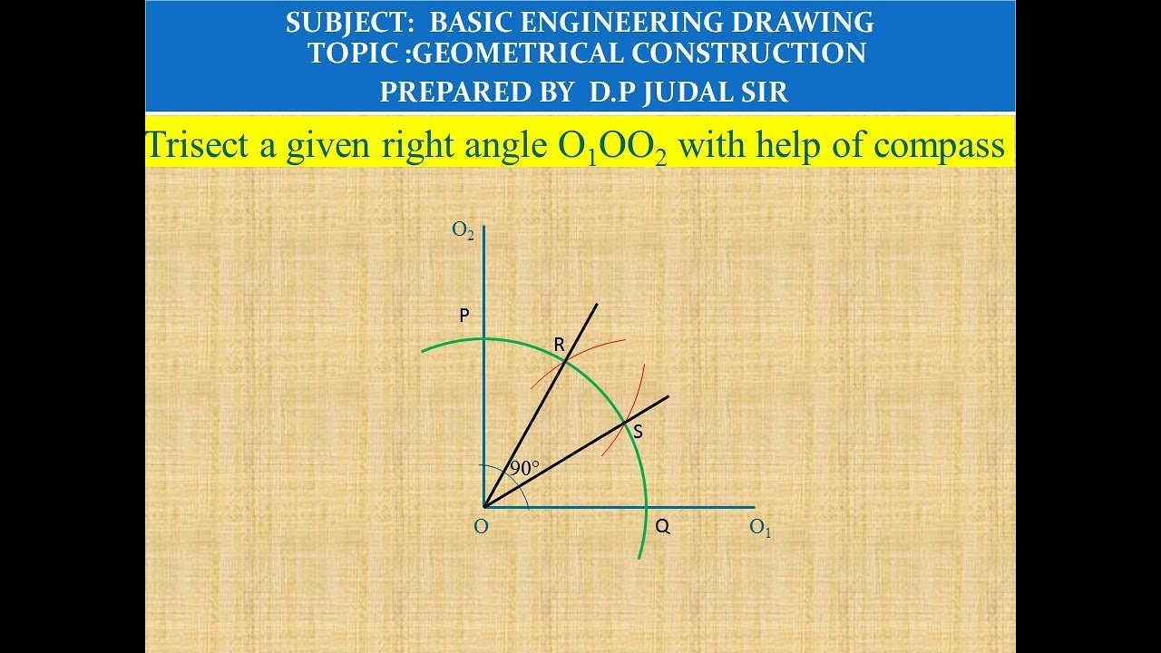 Trisect a given right angle O1OO2 with help of compass - YouTube