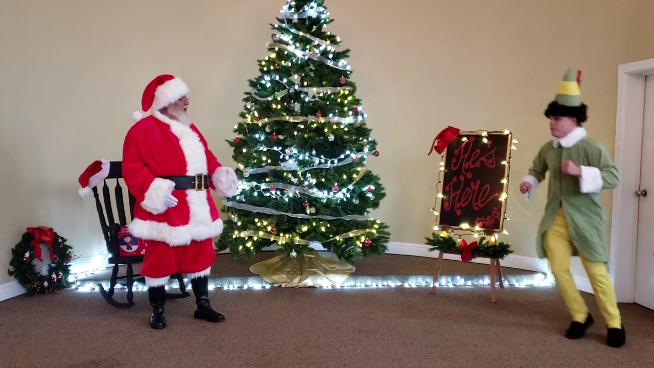 Buddy The Elf Meets Santa Claus - YouTube