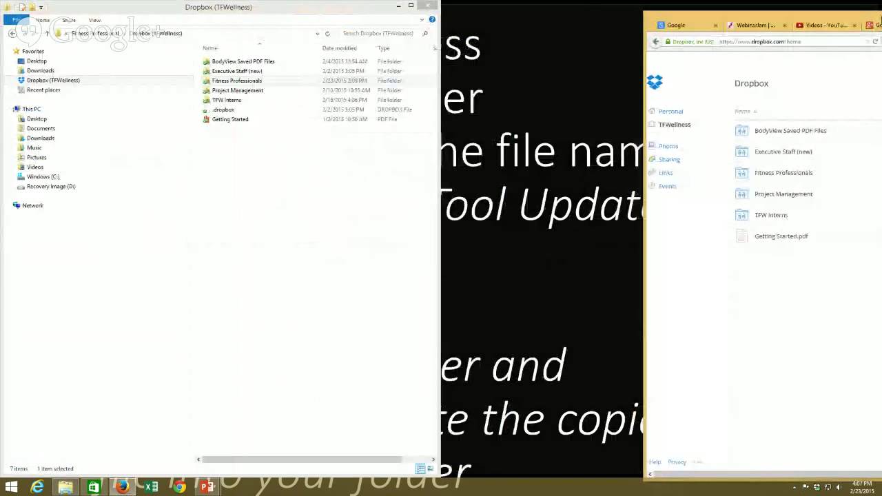 TFW Staff Training - Dropbox - YouTube
