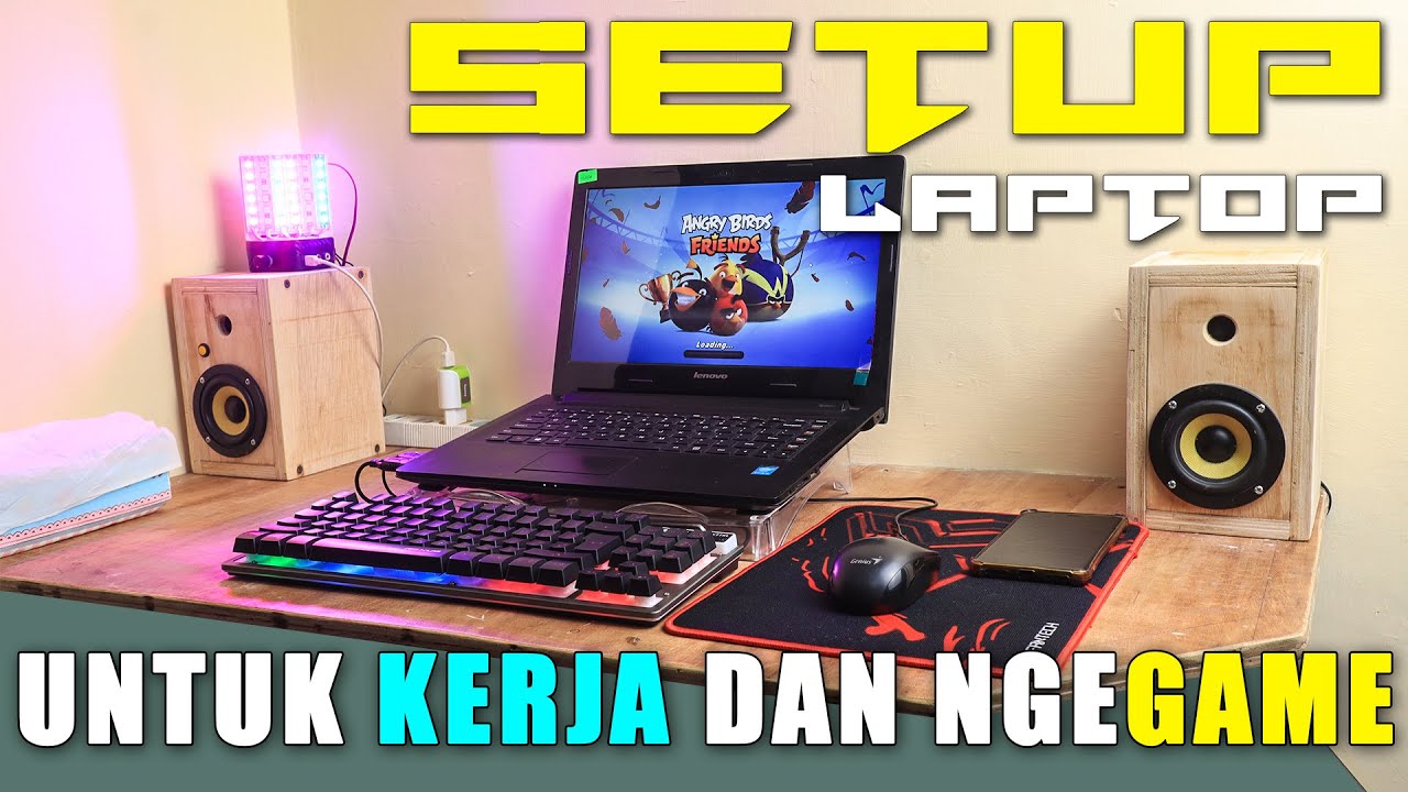 Ini dia setup laptop minim budget versi udinmaker | Laptop desk - YouTube