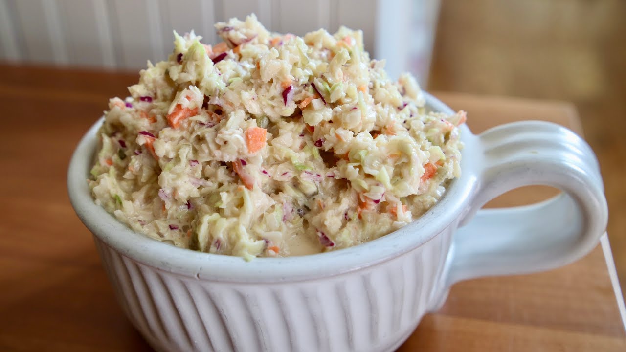 Sweet & Creamy Chopped Coleslaw- The EASIEST Coleslaw Recipe! - YouTube