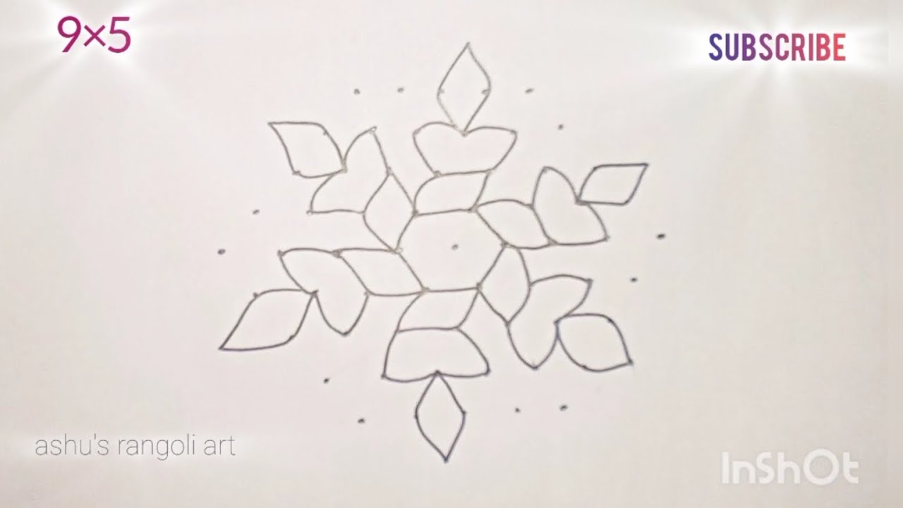 deepa design rangoli 9×5 | easy daily use ranholi #dailyrangoli # ...