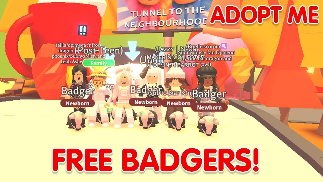FREE BADGERS IN ADOPT ME! ROBLOX - YouTube