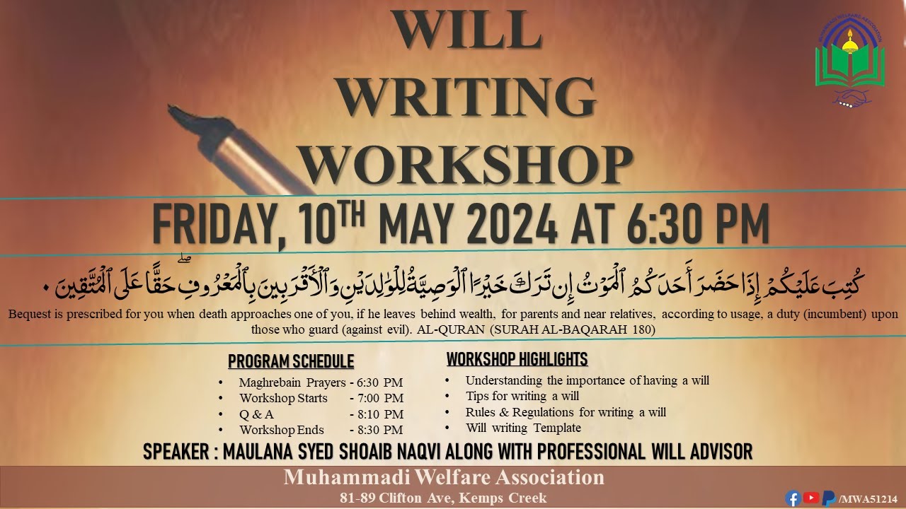 Will Writing Workshop - YouTube