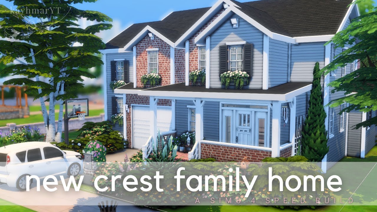 New Crest Large Family Home A Sims 4 Speed Build No CC - YouTube