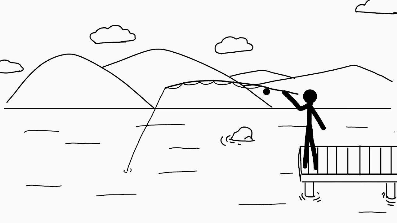Fishing Stick Man Animation - YouTube