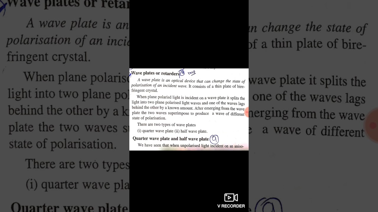 Quarter wave plate and Half wave plate - YouTube