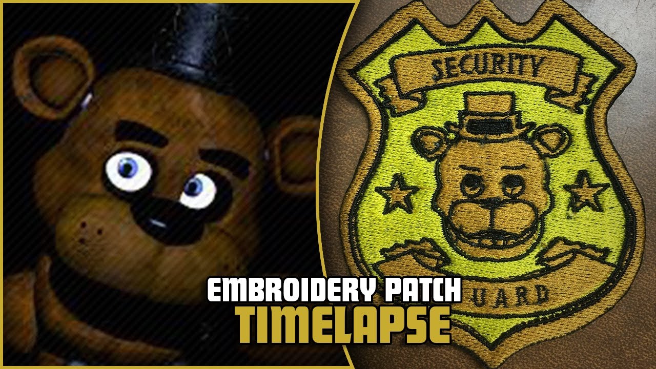Freddy Security Guard Badge from FNAF | TimeLapse | Embroidery Design ...