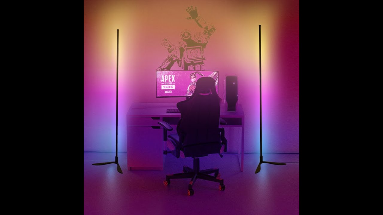 Smart APP Remote RGBW LED Corner Floor Lamp - YouTube