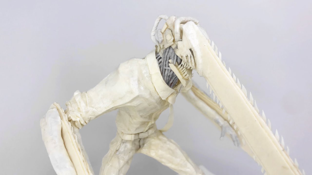 Using paper to sculpt CHAINSAW MAN / Denji (Timelapse) - YouTube