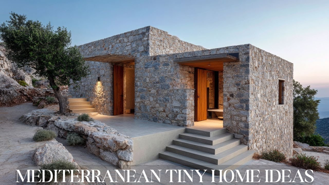 Greek Tiny House on Hillside | Minimalist Stone & Whitewashed Home ...