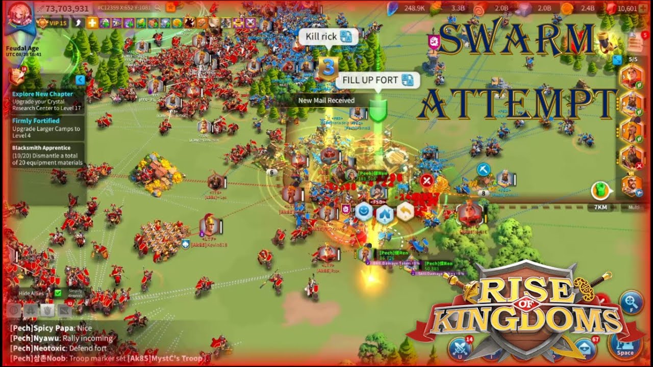 PASS 4 Opening - City and Alliance Fort Swarm [Earth Vs Fire Camp] | [2100] Rise Of Kingdoms ...