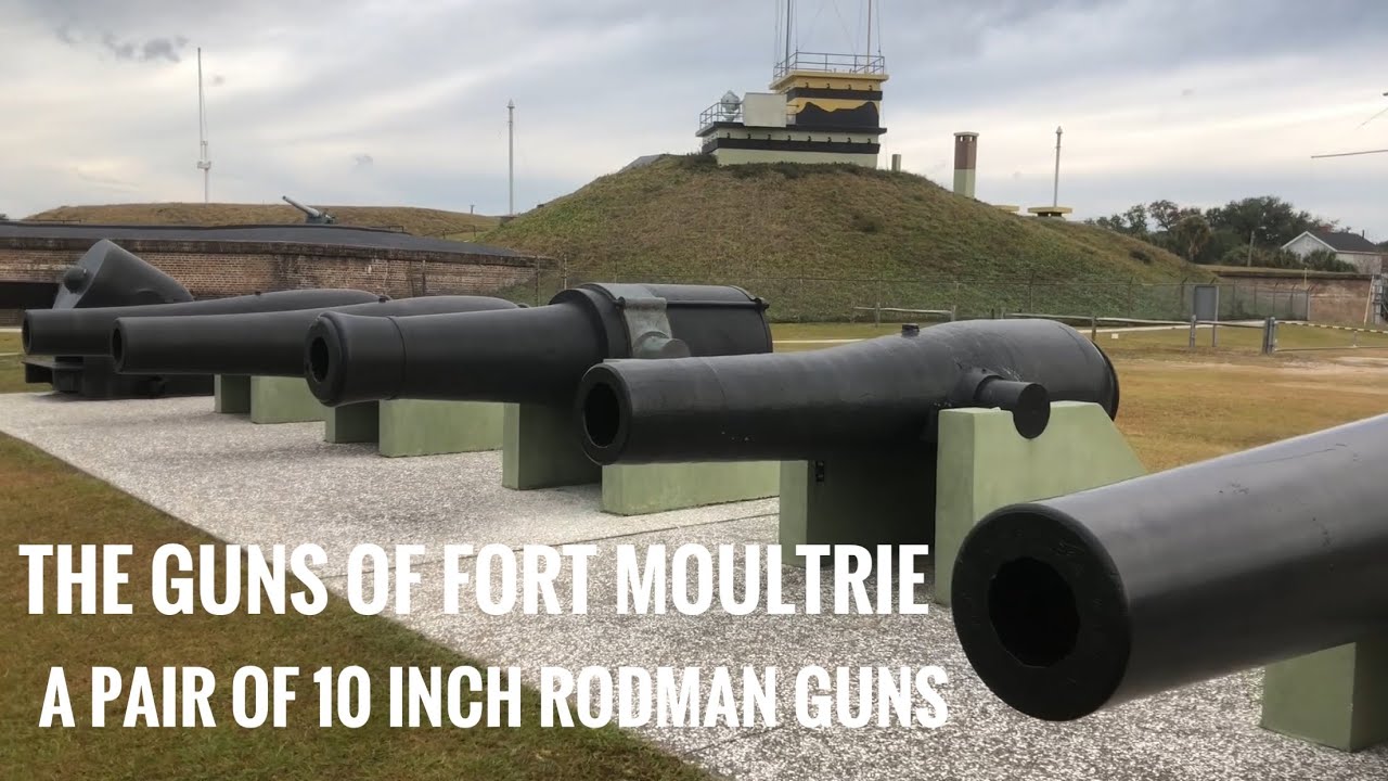 The Guns of Fort Moultrie pair of 10 inch Rodman Guns Model 1861 - YouTube