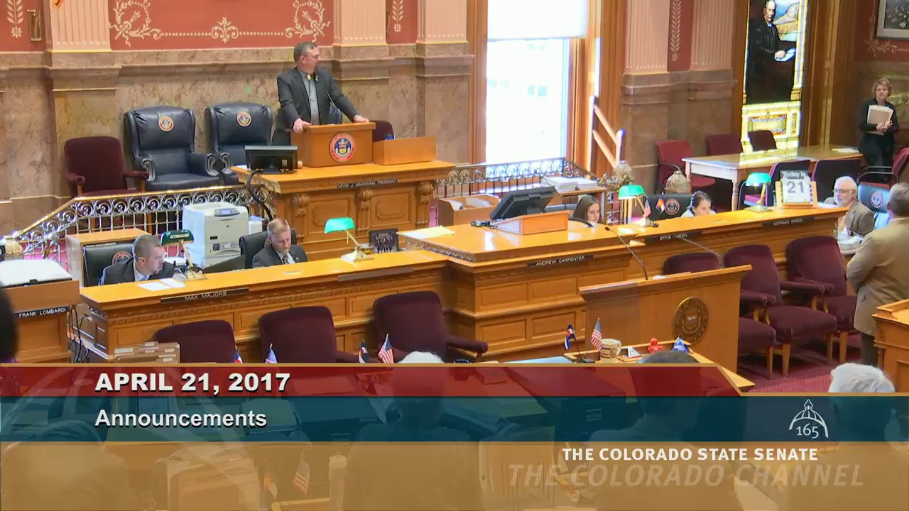 Colorado Senate 2017 Legislative Day 101 - YouTube