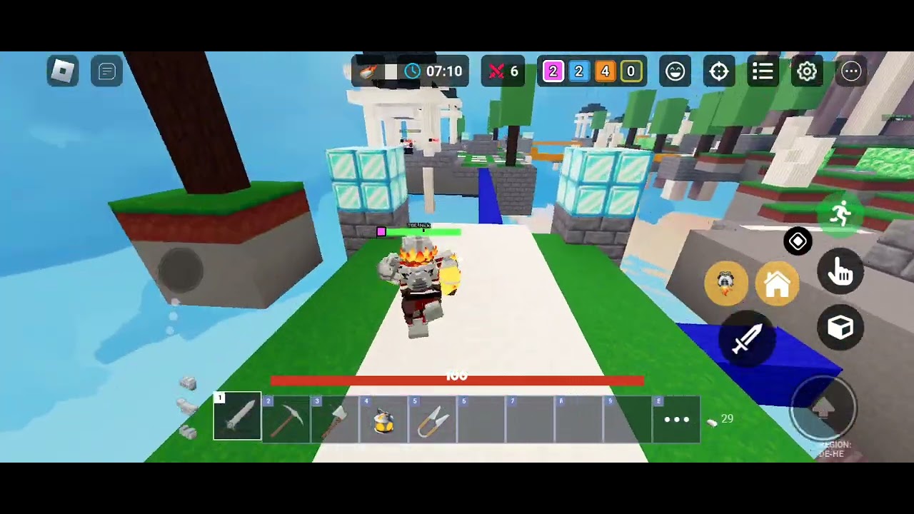 playing bed wars with my friend - YouTube