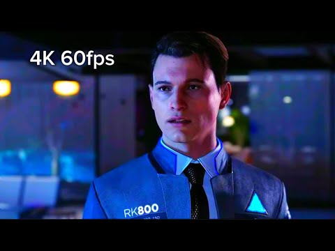 Connor saves a little girl on rooftop scene -4K 60fps PC Detroit Become ...