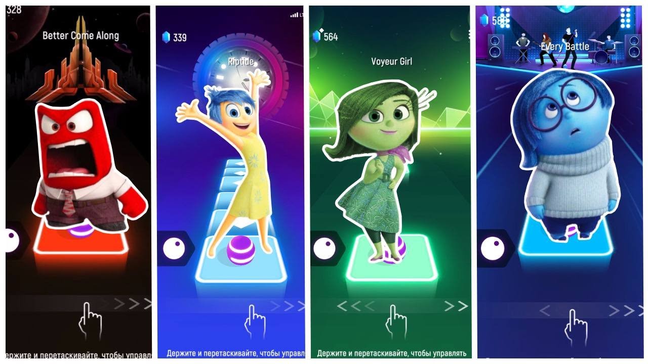 Disgust VS Anger VS Sadness VS Joy : Inside Out | Tiles Hop EDM Rush ...