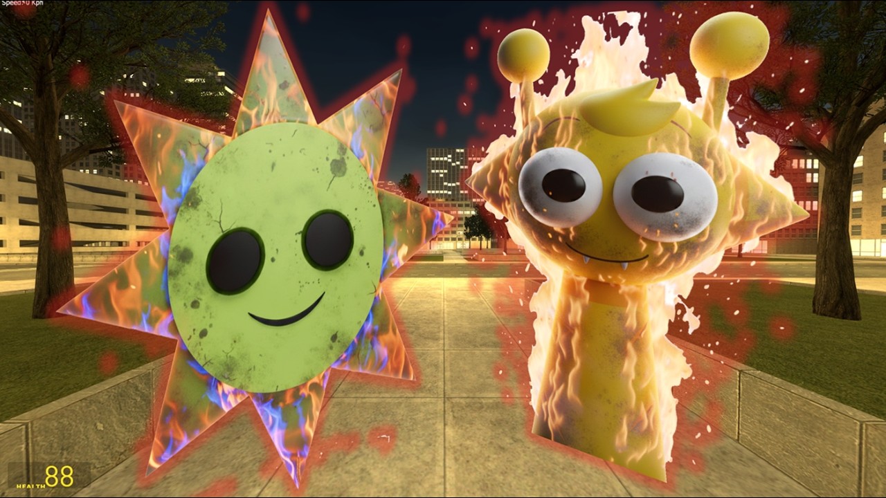 Pyramixed Sprunki Simon and Mr Sun Phase Burned Nextbot Gmod - YouTube