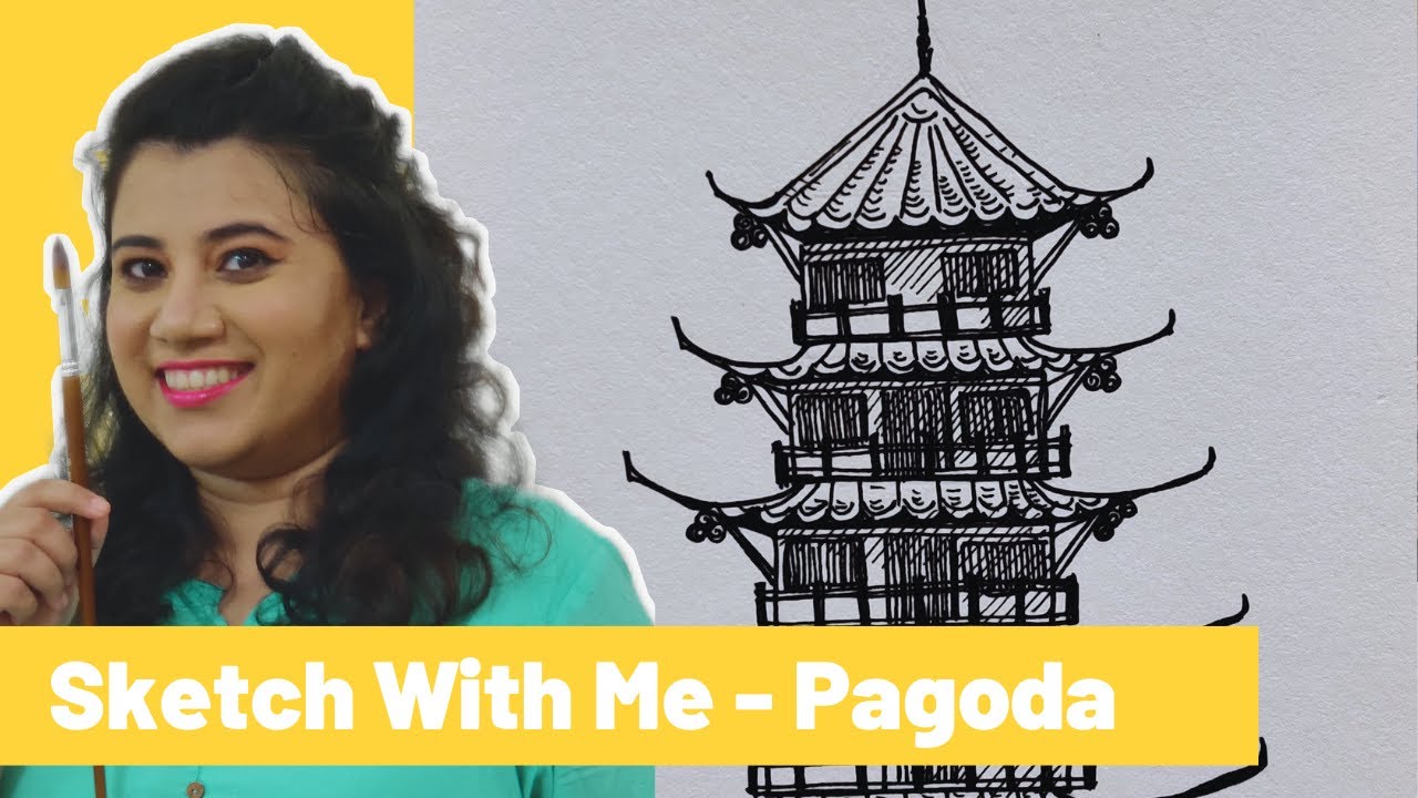 Quick & Easy Way to Sketch a Traditional Japanese Pagoda | Step by Step ...