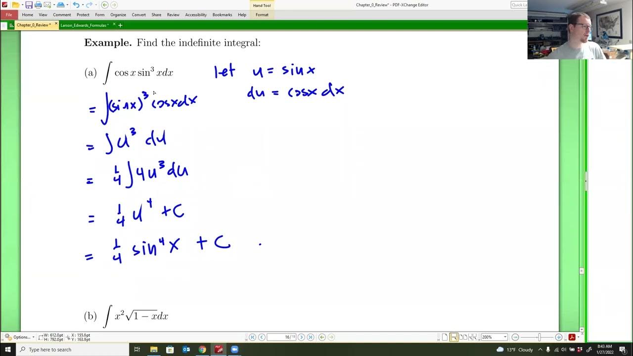 Calc II Review - Antiderivative (2) - Indefinite Integral Examples - YouTube