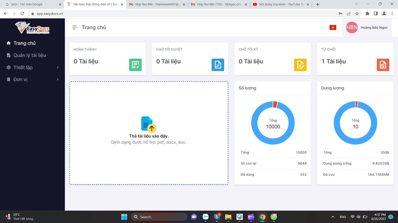Hướng dẫn sử dụng phần mềm ký điện tử Văn bản, Hợp đồng điện tử EasyDocs - YouTube