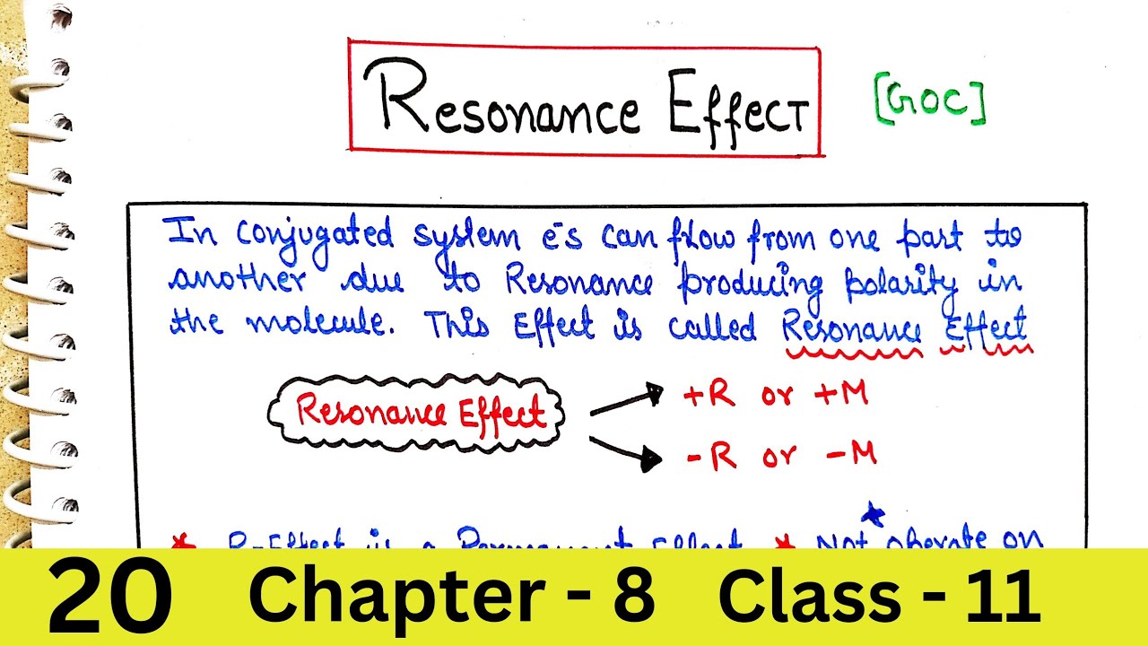 Resonance Effect | Mesomeric effect | General Organic Chemistry - YouTube