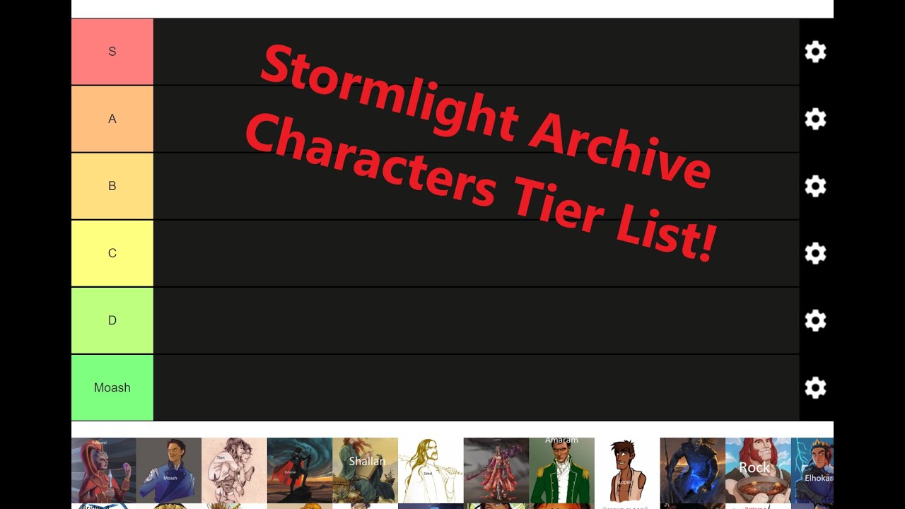 Stormlight Archive Character Tier List - YouTube